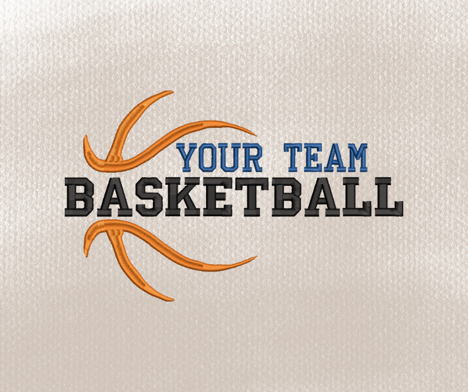 Split Basketball Embroidery Design – BrandedClothingCo